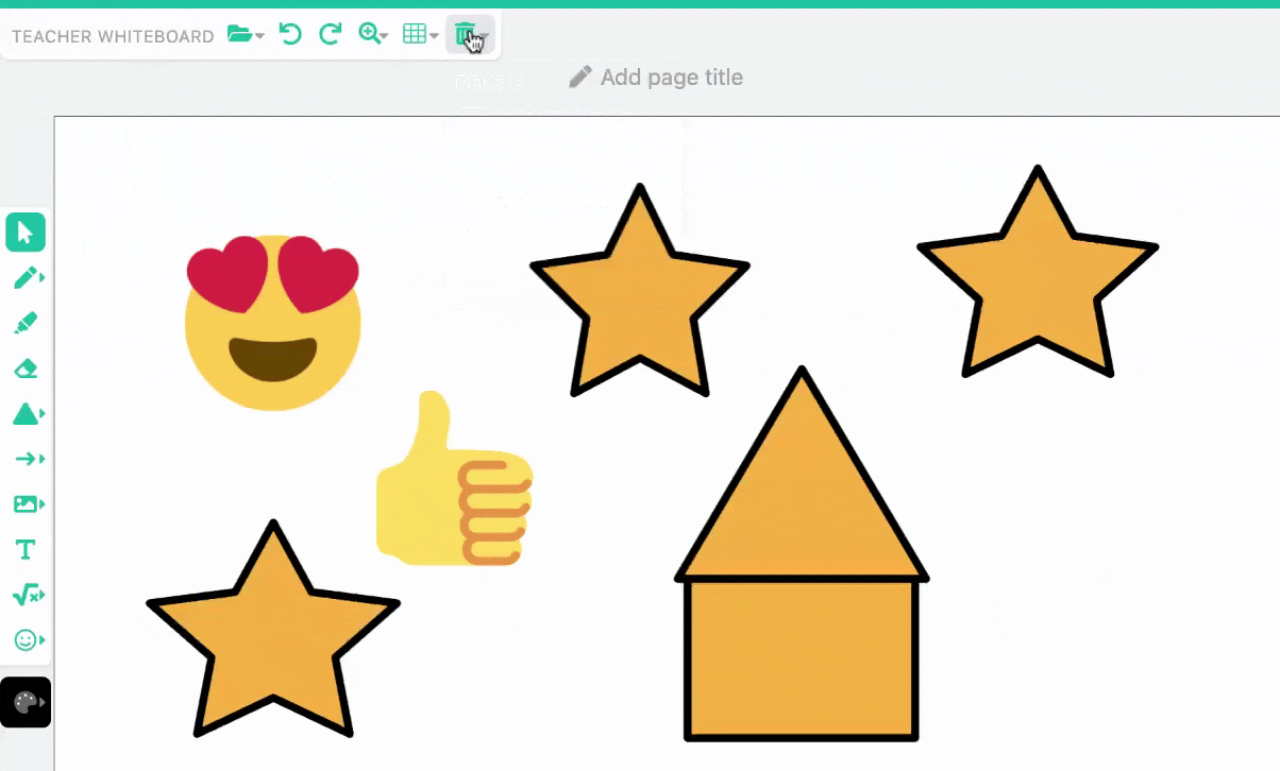 How do I use the Eraser tool? How do I delete shapes?