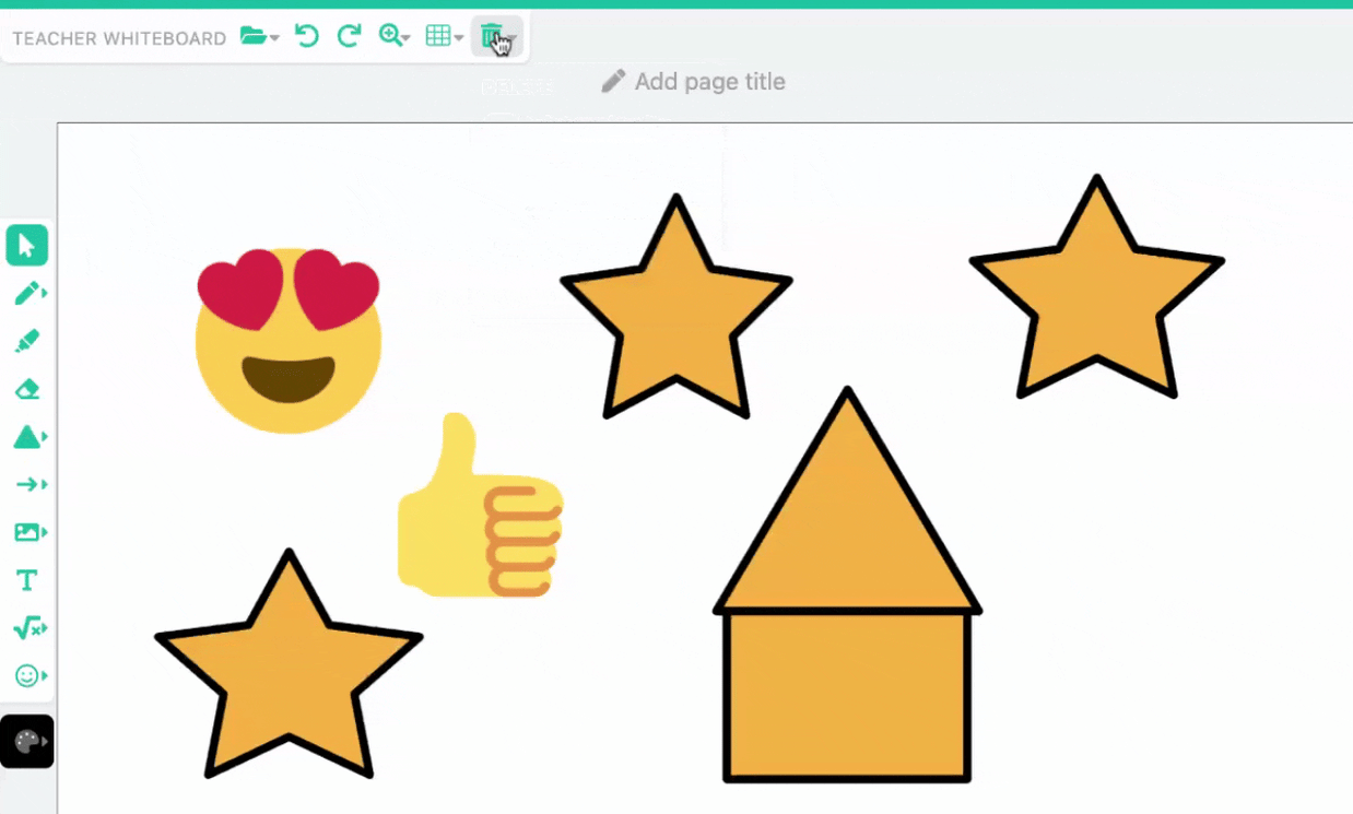How do I use the Eraser tool? How do I delete shapes?